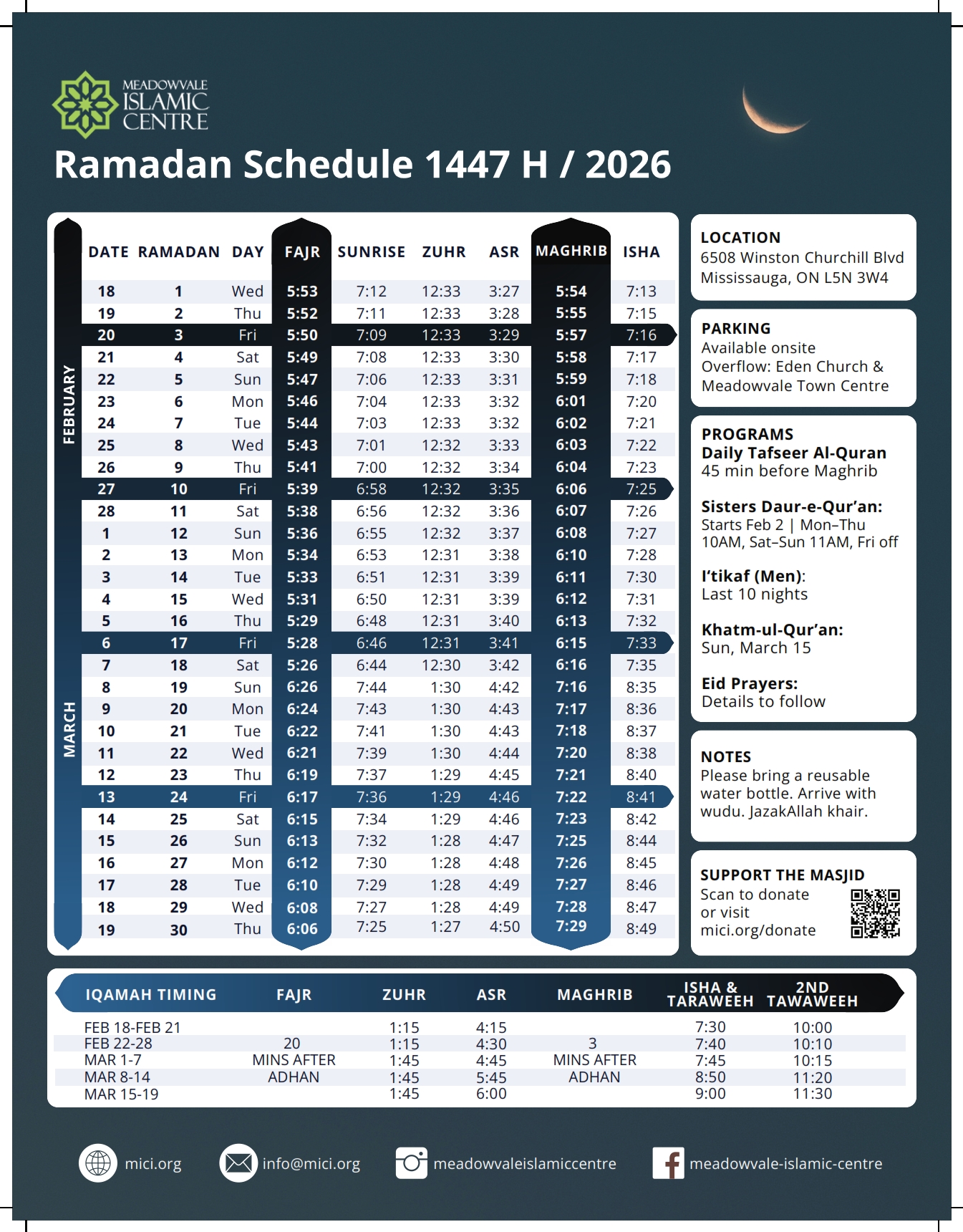 MICI - Welcome to Meadowvale Islamic Centre